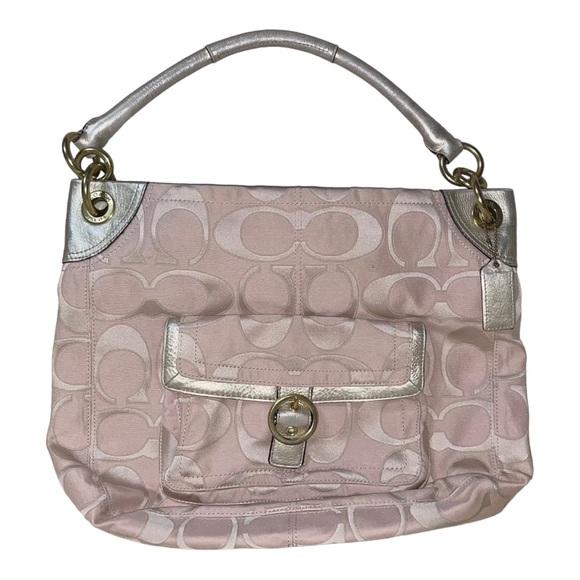 Coach | Bags | Coach Pink Gold Bucket Hobo Penelope Bag | Poshmark